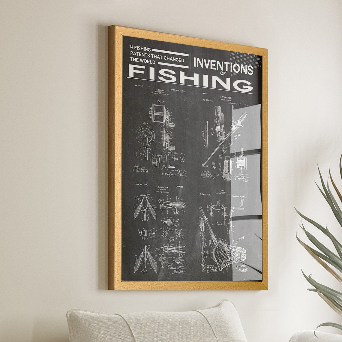 Reel In The Adventure: Fishing Gear Inventions Patent Poster - Ideal ...