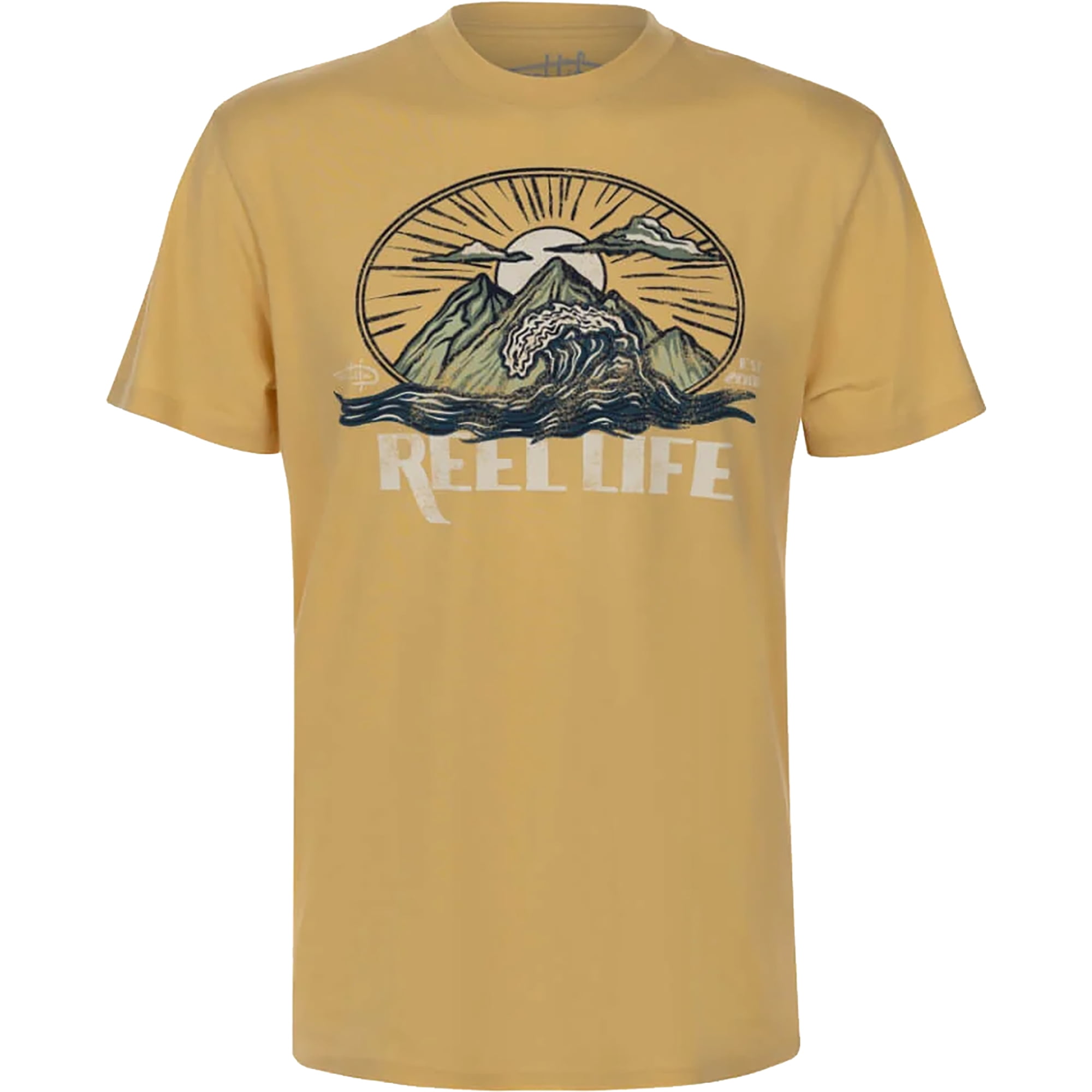 Reel Life Neptune Ocean Washed Wavey Sunset T-Shirt - 2XL - New Wheat ...
