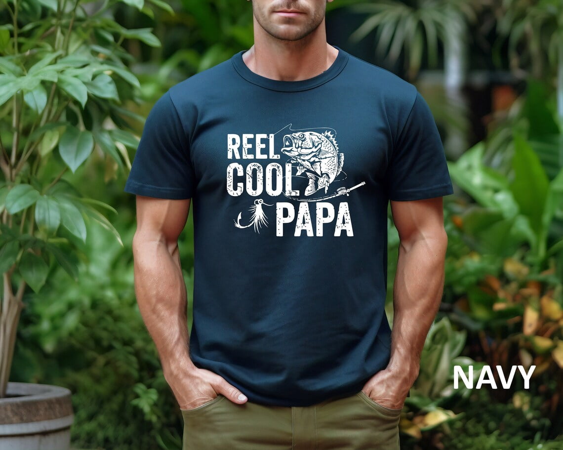 Reel Papa Grandpa Fishing Angler Lake Life Master Fisherman Grandfather ...