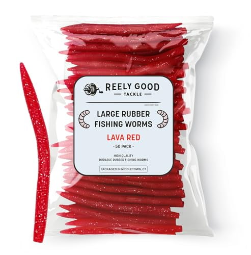 Reely Bass Lures (50 Pack), 5 Inch - Red Bass Fishing Soft Plastic ...