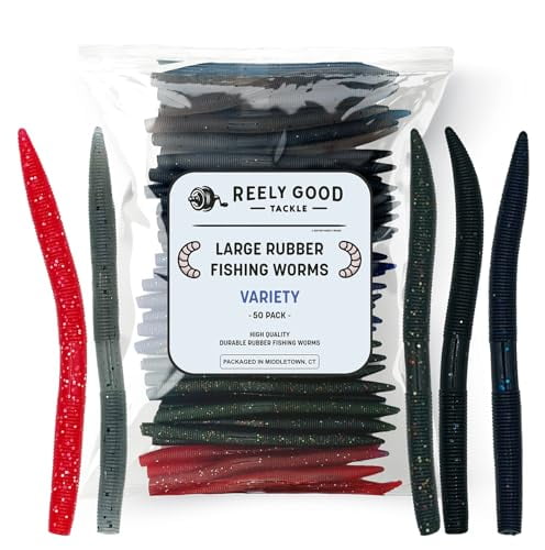 Reely Bass Lures (50 Pack), 5 Inch - Variety Pack Bass Fishing Soft ...