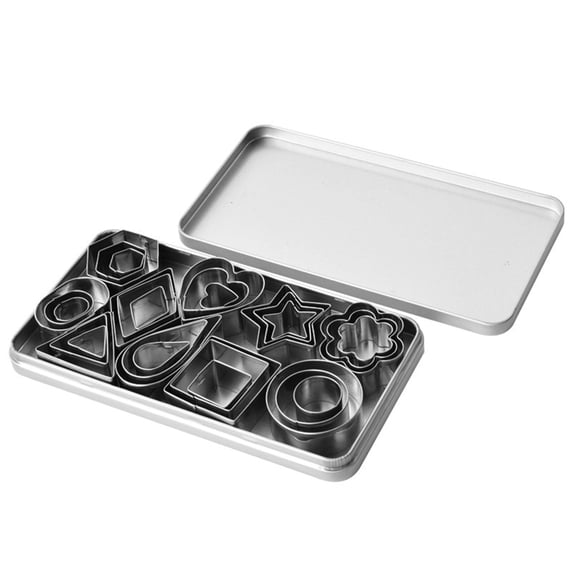 Vafful 30Pcs Mini Cookie Cutters, Stainless Steel, Heart, Circle, Star ...