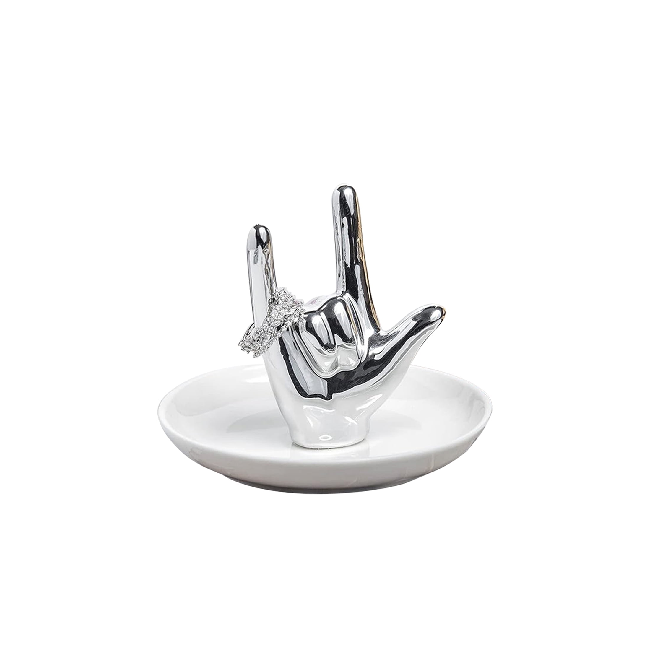 VAFFUL I LOVE YOU moulding Hand Ring Holder Ring Dish Ceramic Jewelry ...