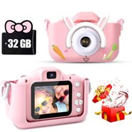 Camera for Kids, Kids Camera with Silicone Cover and 32GB SD Card 1080P ...