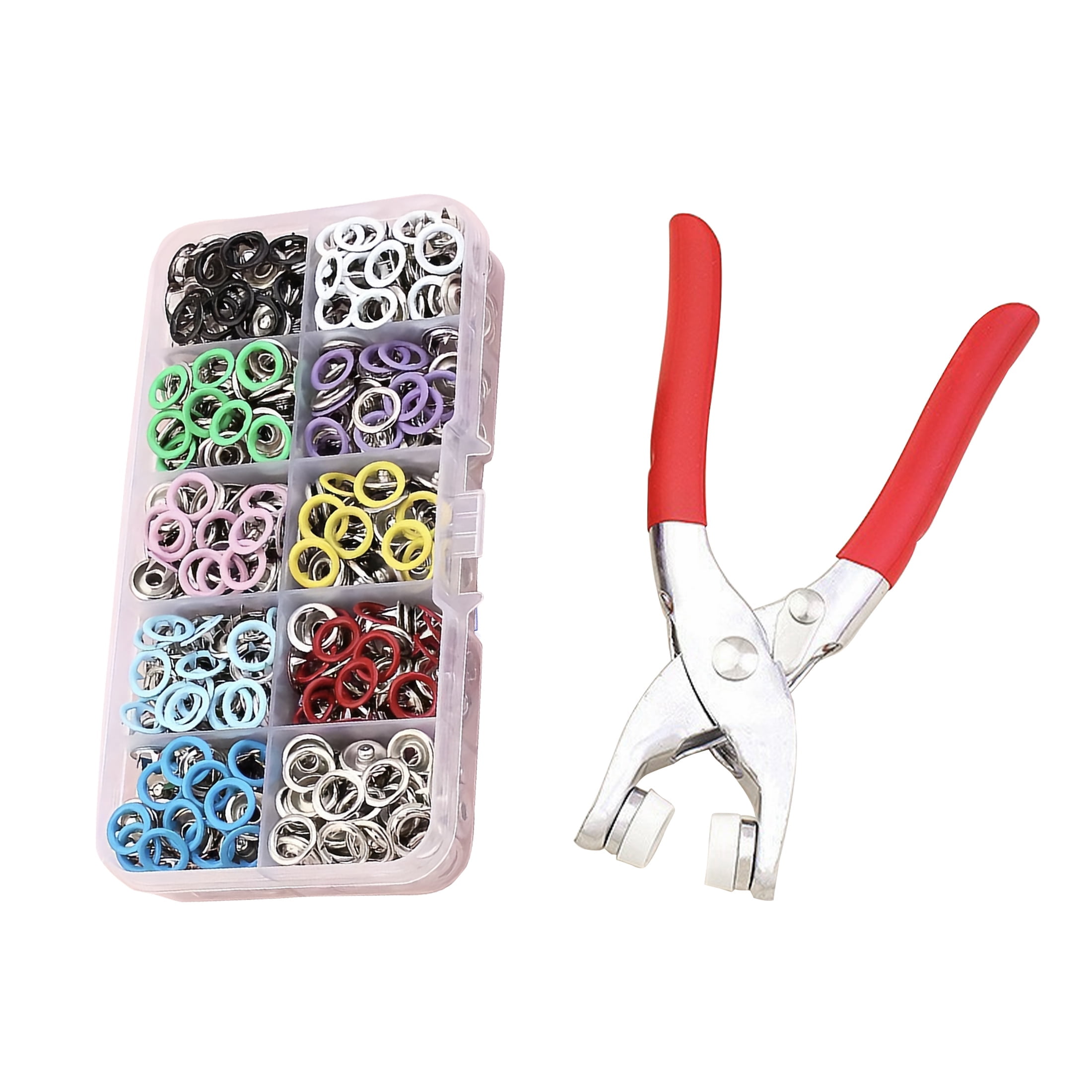 Reendo Snaps Fasteners Kit Metal Prong Ring Buttons Hollow and Solid ...