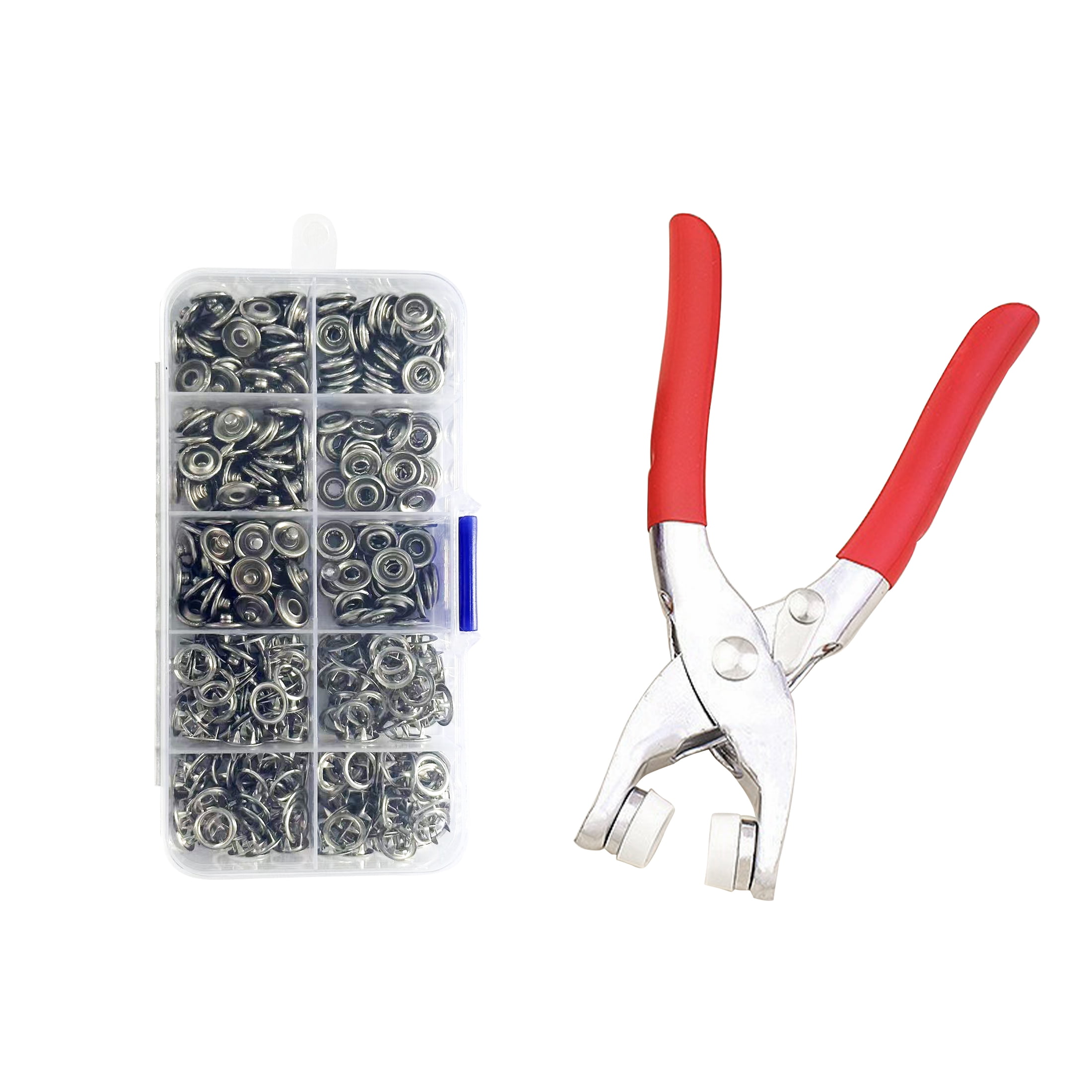 Reendo Snaps Fasteners Kit Metal Prong Ring Buttons Hollow and Solid ...