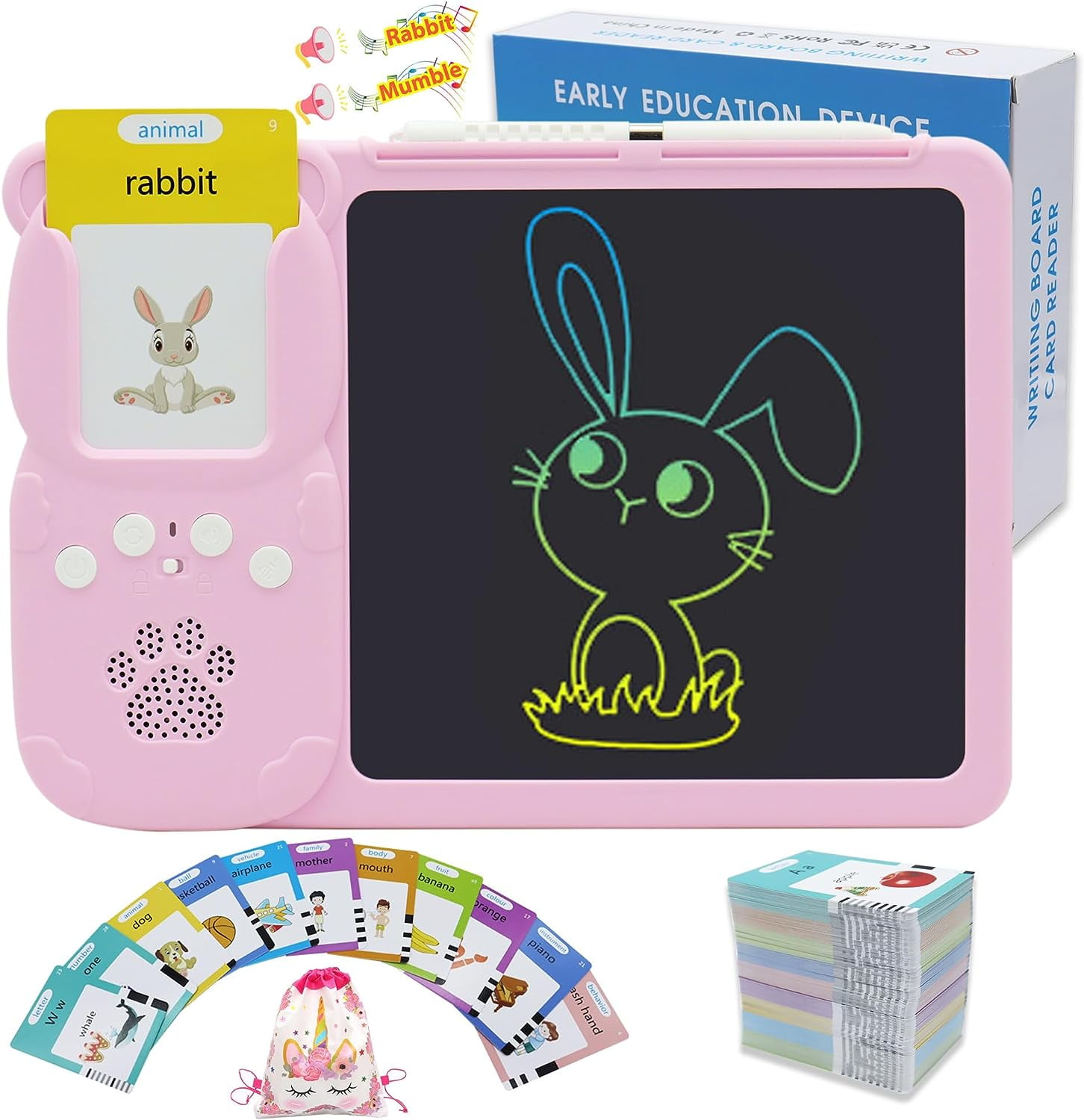 Reendo PreK Educational Kids Toys: LCD Writing Tablet & Talking Flash ...