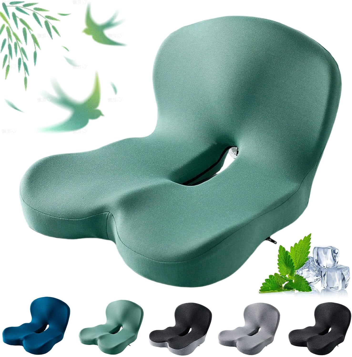 Reenly Back and Seat Cushion, Glamvidas Memory Foam L-Shaped Integrated ...