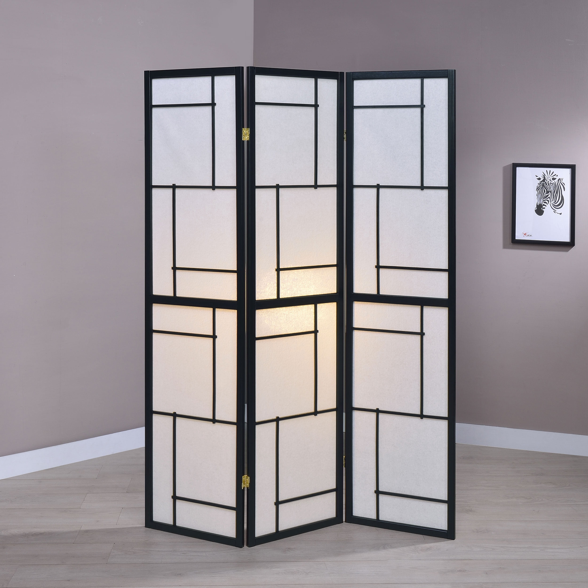 Reese Black 3-Panel Room Divider Folding Shoji Screen - Walmart.com