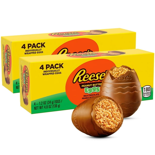 Reese Creme Eggs Easter DPF11 Candy 2 Pack - Milk Chocolate Peanut Butter Eggs Individually ...