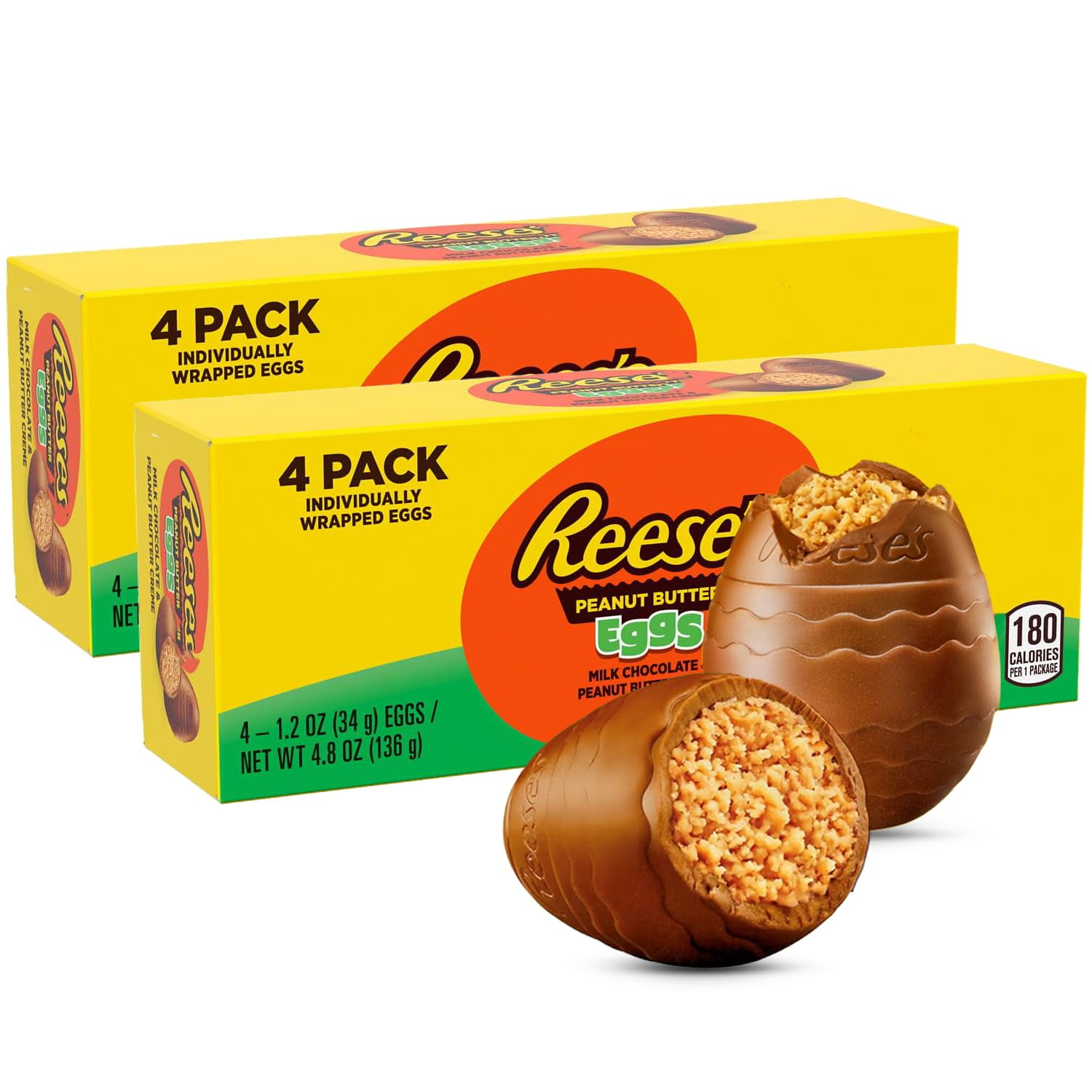 Reese Creme Eggs Easter IRF13 Candy 2 Pack - Milk Chocolate Peanut ...