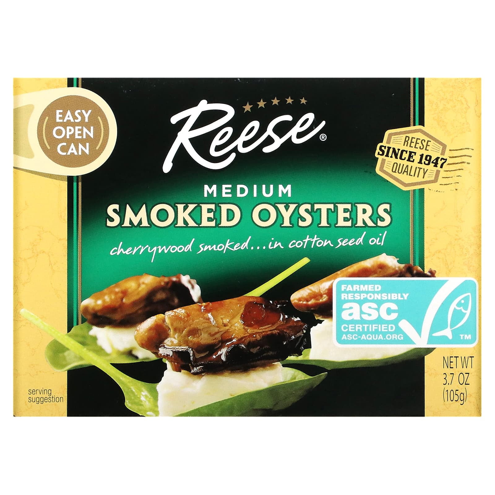 Reese Medium Smoked Oysters Medium 3.7 oz - Walmart.com