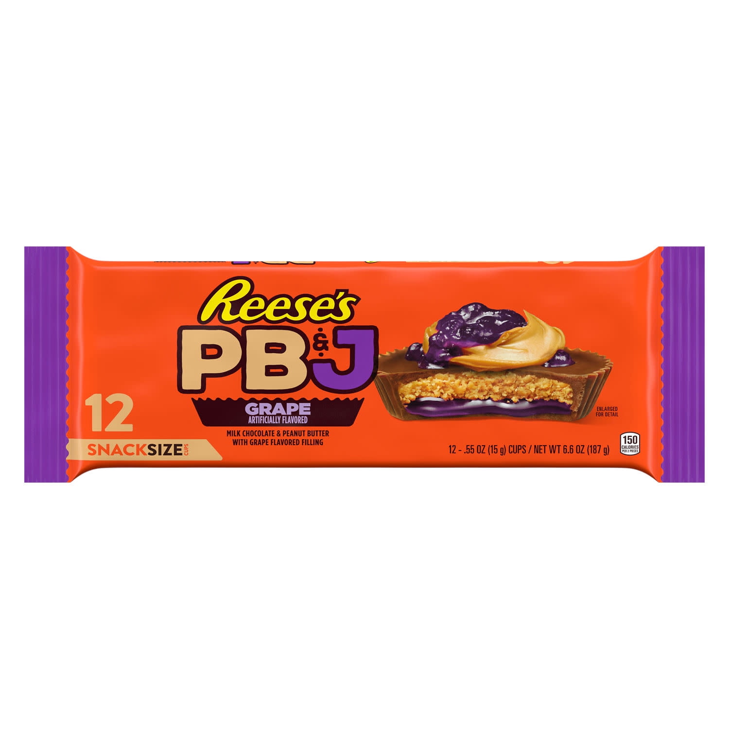 Reese's PB&J Grape Milk Chocolate Snack Size Peanut Butter Cups, Candy ...