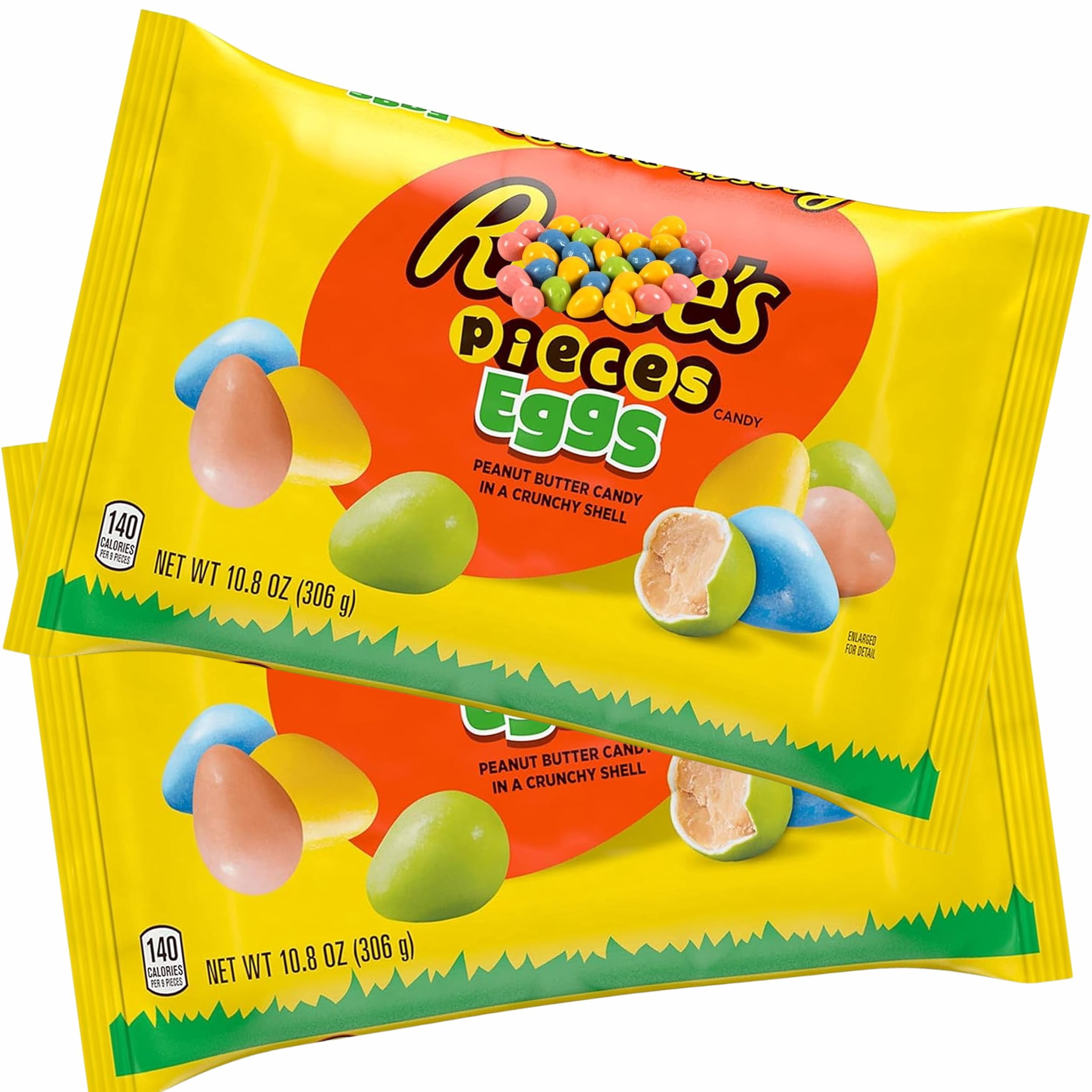 Reese Pieces Peanut Butter Eggs Candy, Bulk 2 Pack, Peanut Butter Milk ...