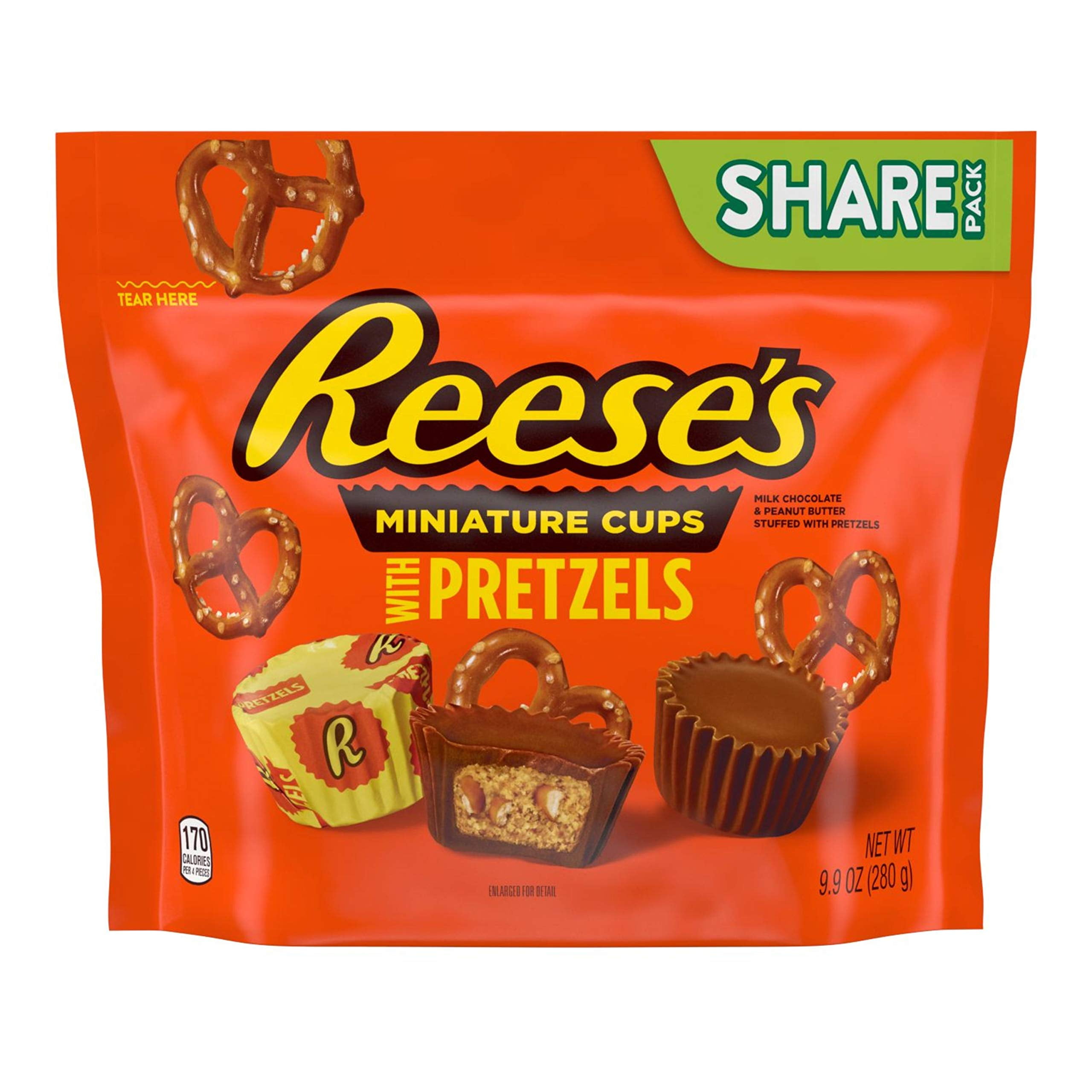 Reese,S Miniatures With Pretzels Milk Chocolate & Peanut Butter Cups ...