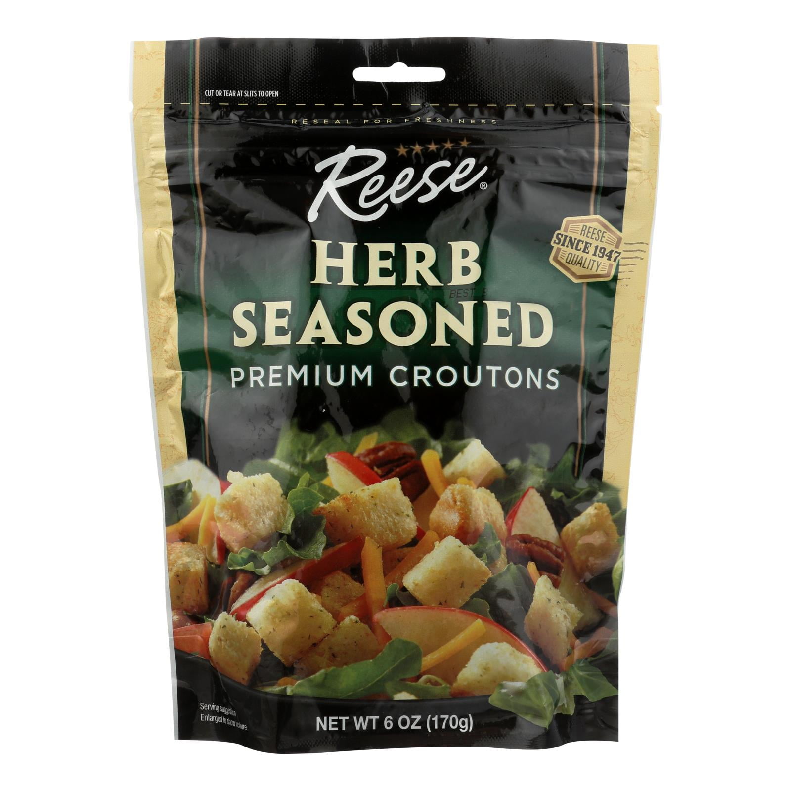 Reese's Herb Seasoned Premium Salad Croutons - Case of 12 - 6 oz ...