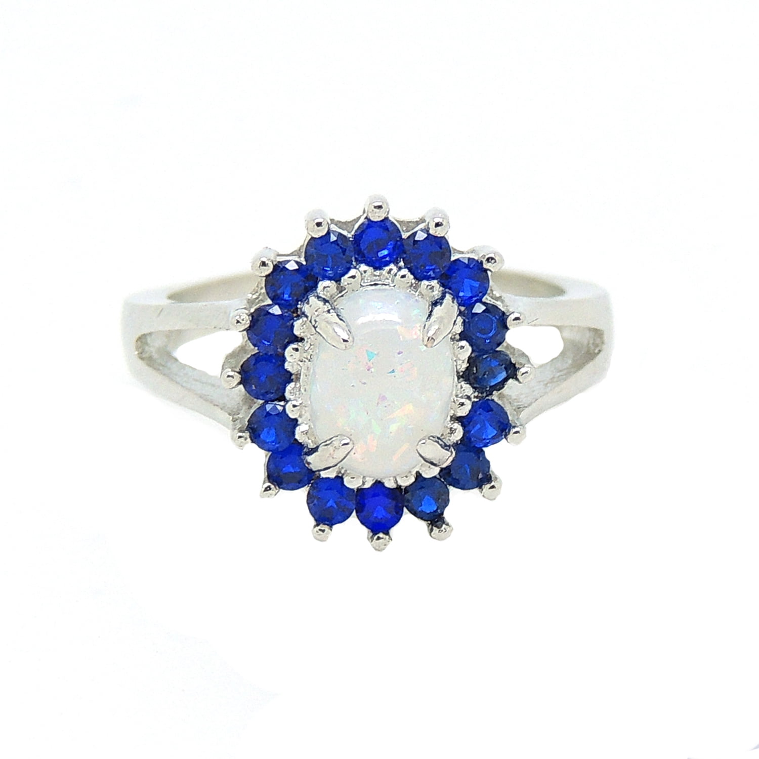 Reese Statement Engagement Ring Fire Opal Blue Cu Womens Ginger Lyne ...