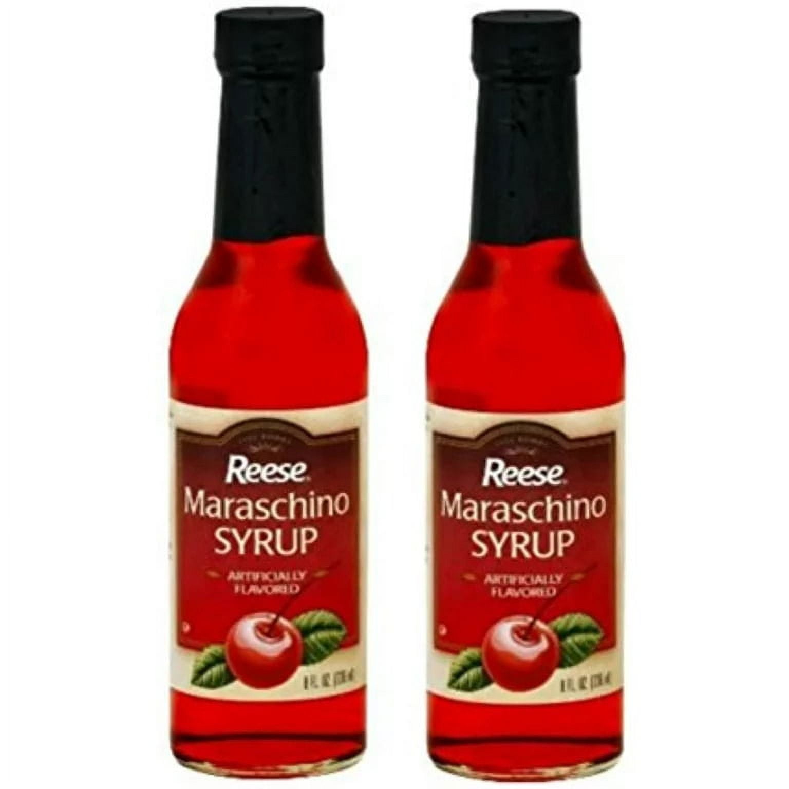 Reese Maraschino Syrup, Sweet Cherry Flavor, 2 Pack, Great for Desserts ...