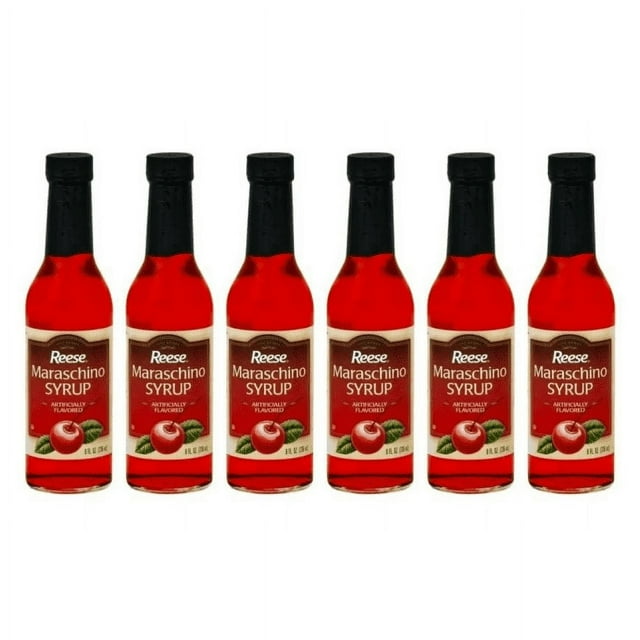 Reese Maraschino Syrup, 8-Ounce Bottle, Pack of 6, No High Fructose ...