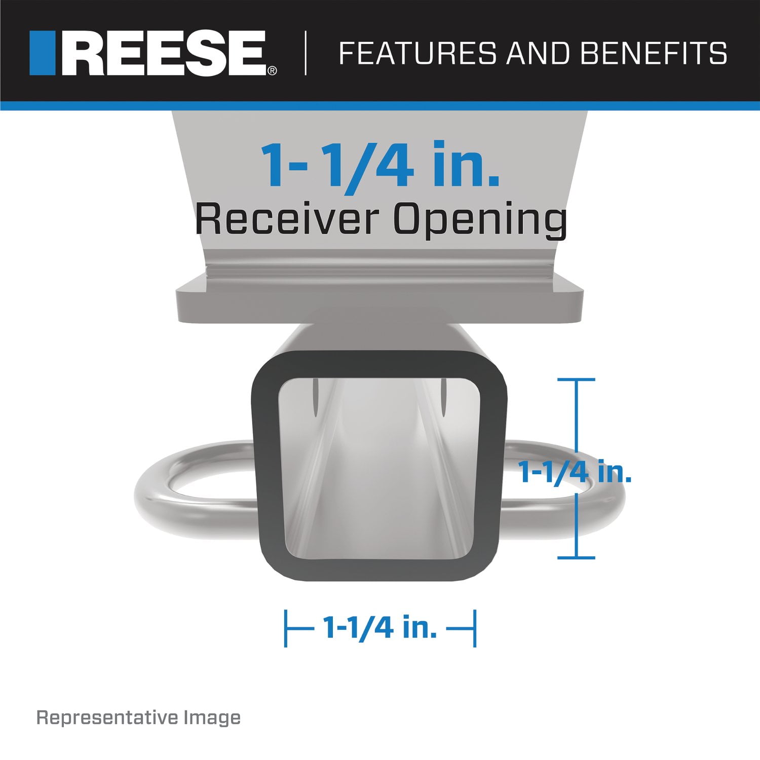 Reese Towpower Class 1 Trailer Hitch, 1-1/4-Inch Receiver, Black 77176 ...