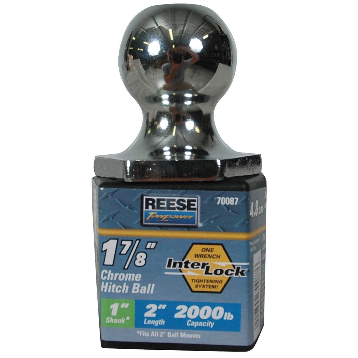 Reese Towpower Interlock Trailer Hitch Ball, 1-7/8 in. Diameter, 2,000 ...