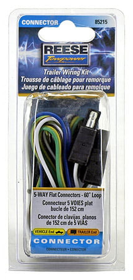 Reese Towpower Wiring Connector, 5-Way Extension, 60 in. Length Wire ...