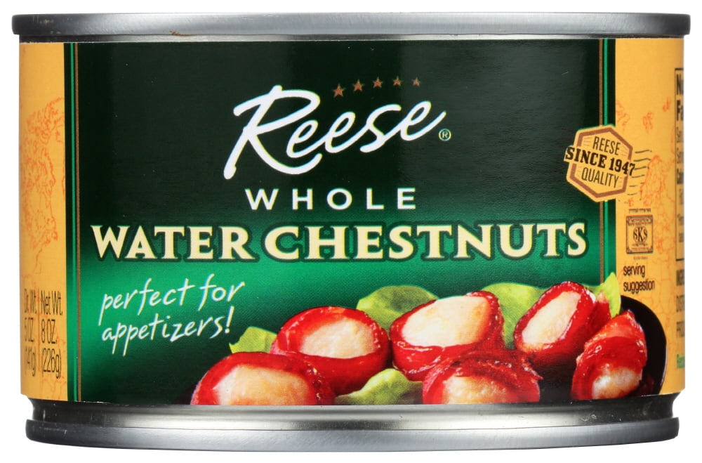 Reese Whole Water Chestnuts, 8 Oz, Kosher, Nutty and Crisp Flavor, Low ...