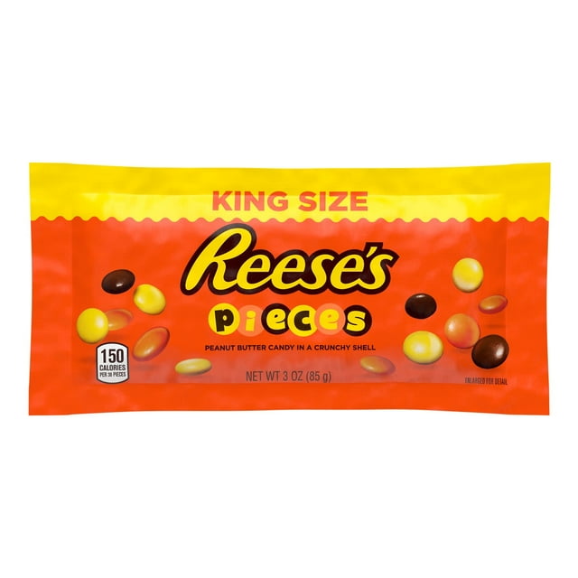 Reese's 3 oz Pieces Peanut Butter In a Crunchy Shell King Size Candy, Bag - Walmart.com