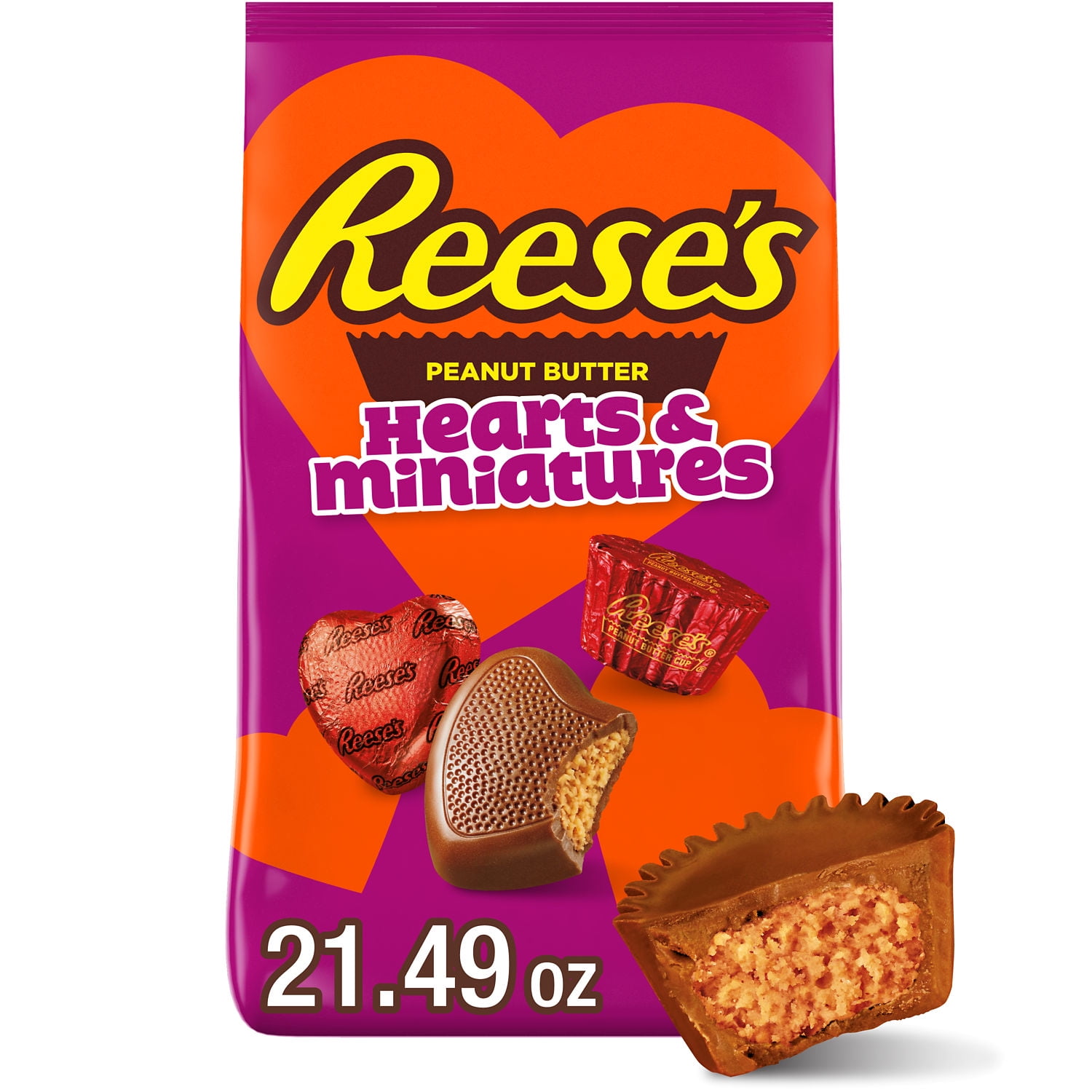 Reese's Assorted Chocolate Peanut Butter Shapes Valentine's Candy, Bag ...