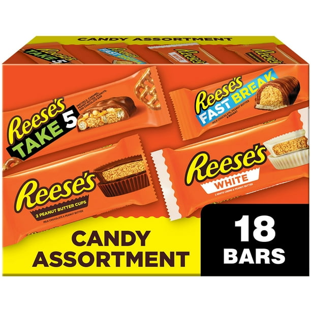 Reese's Assorted Chocolate and White Creme Candy, Box 28.06 oz, 18 Count - Walmart.com