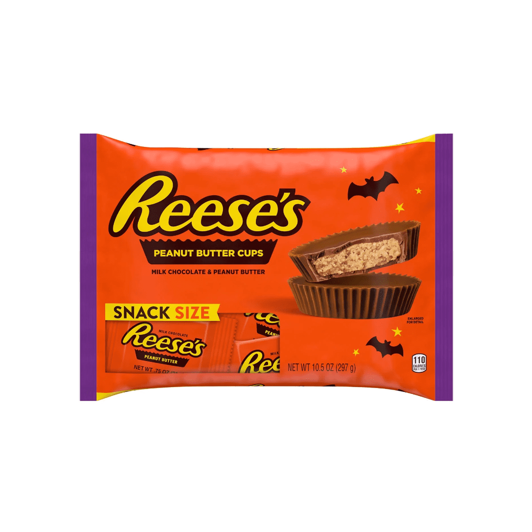 Reese's Assorted Milk Chocolate Snack Size Peanut Butter Shapes Halloween Candy, Variety Bag 9 ...
