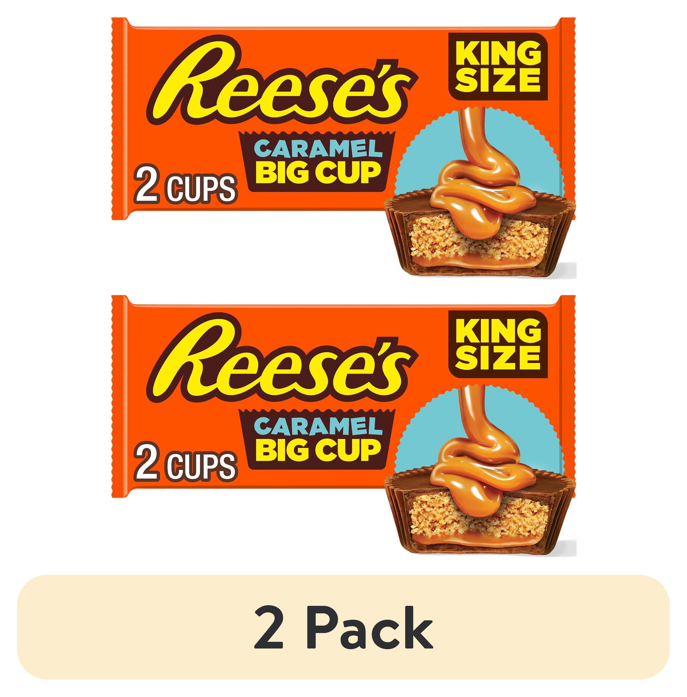 (2 pack) Reese's Big Cup Caramel Milk Chocolate King Size Peanut Butter Cups Candy, Pack 2.8 oz ...