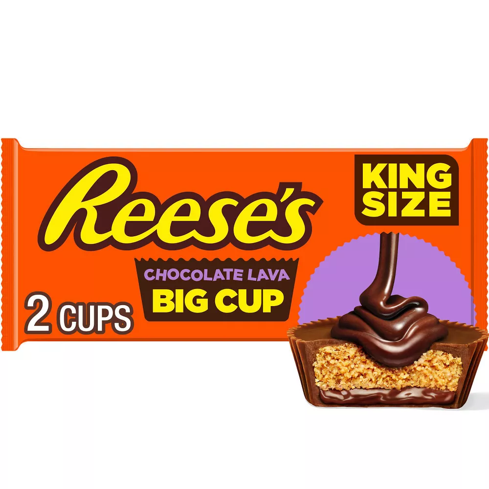 Reese's Big Cup Chocolate Lava Milk Chocolate King Size Peanut Butter Cups Candy - 2.8oz ...