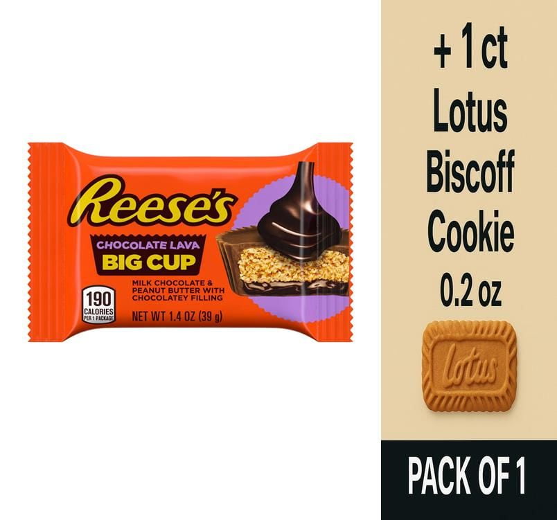 Reese's Big Cup Chocolate Lava Milk Chocolate Peanut Butter Cups - 1.4 oz - Pack of 1 & Lotus ...