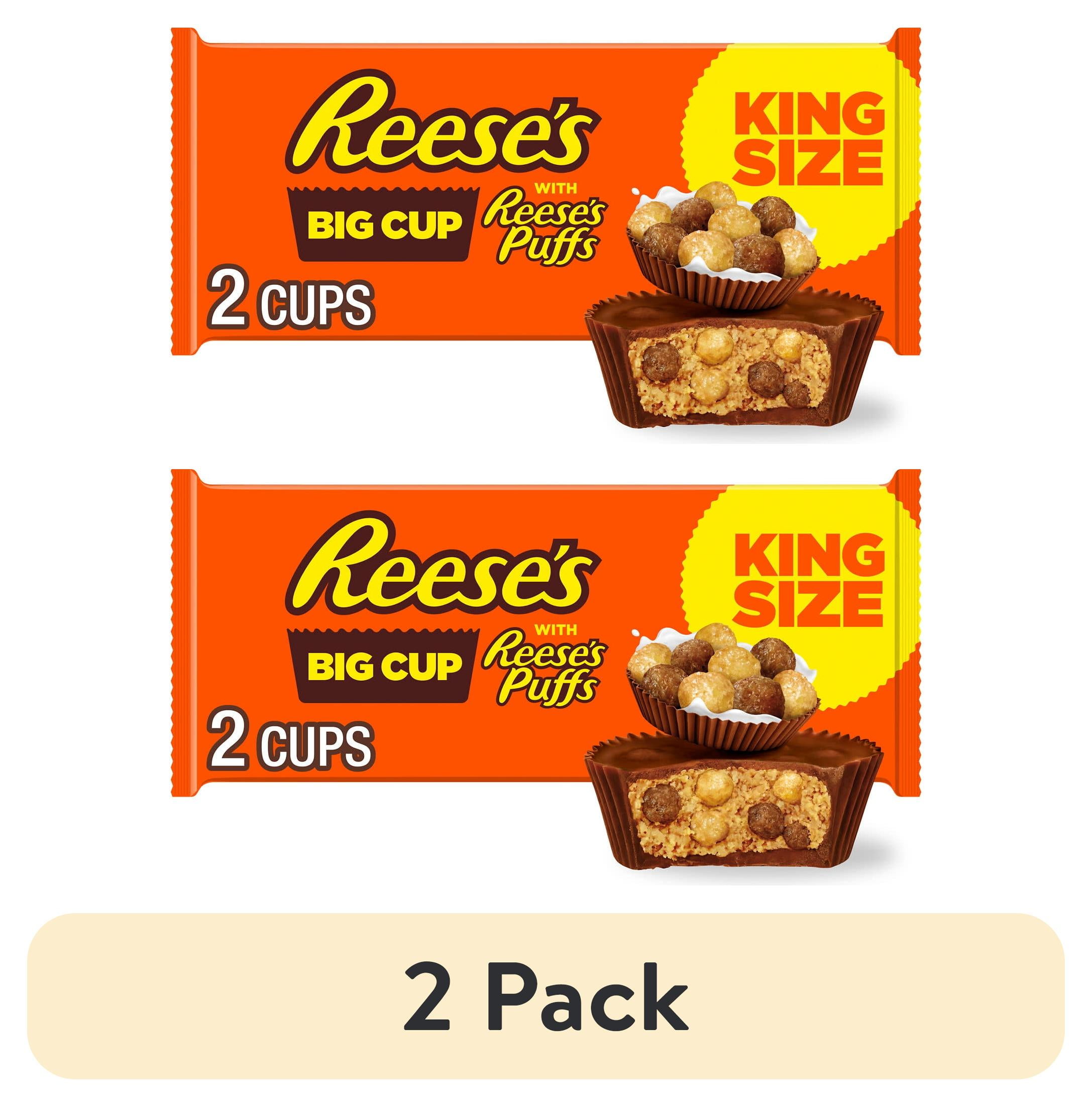 (2 pack) Reese's Big Cup with Puffs Cereal Milk Chocolate King Size ...