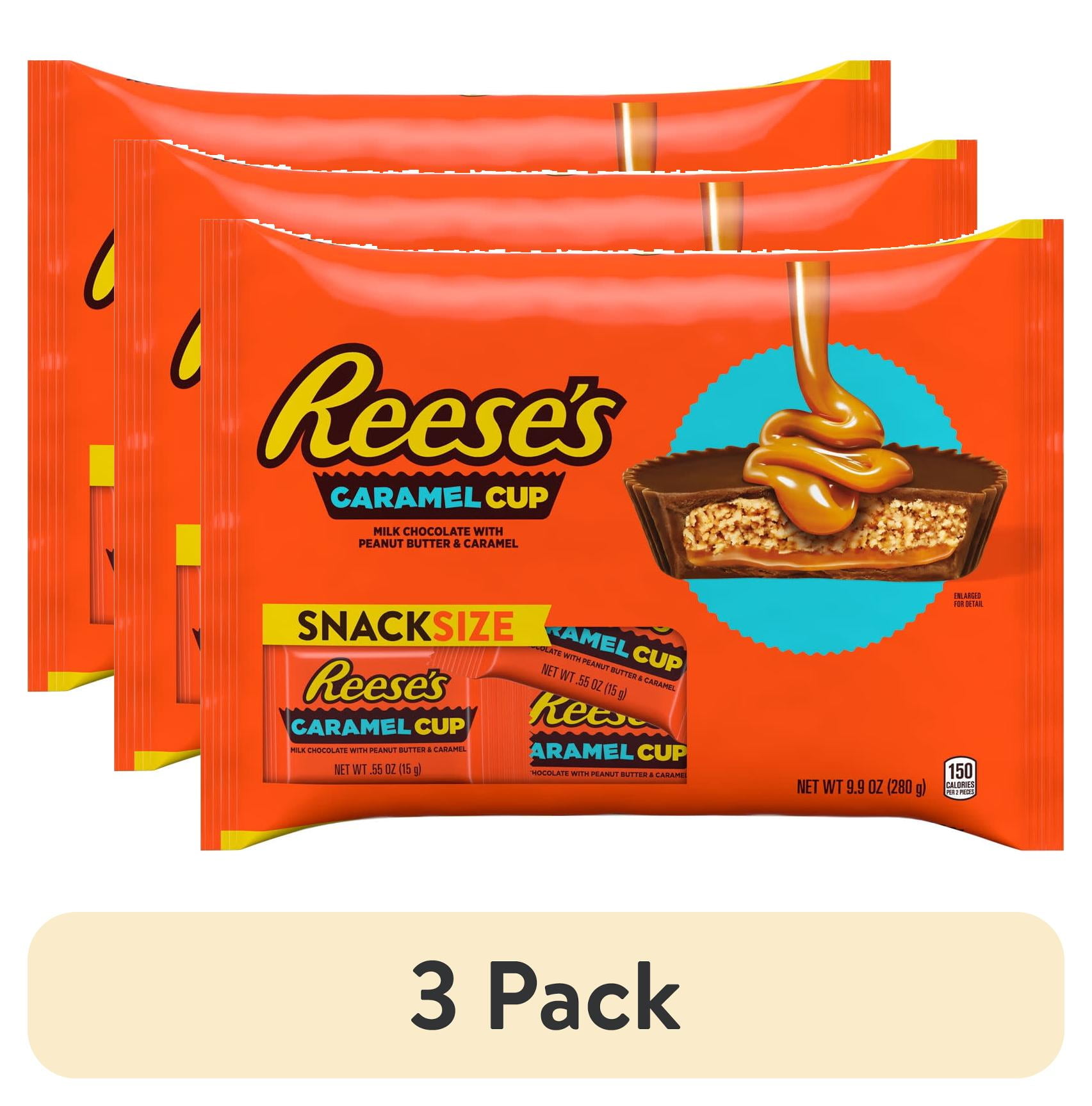 (3 pack) Reese's Caramel Milk Chocolate Snack Size Peanut Butter Cups ...