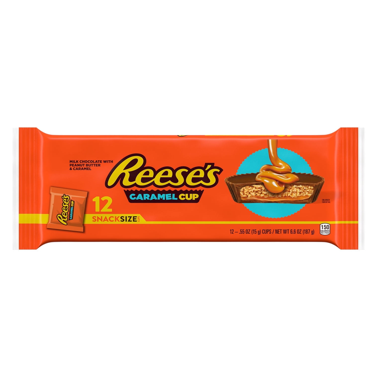 Reese's Caramel Milk Chocolate Snack Size Peanut Butter Pack Of 1 Cups ...