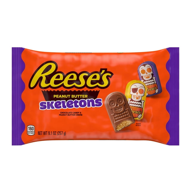 Reese's Chocolate Peanut Butter Creme Skeletons Halloween Candy, Bag 9. ...