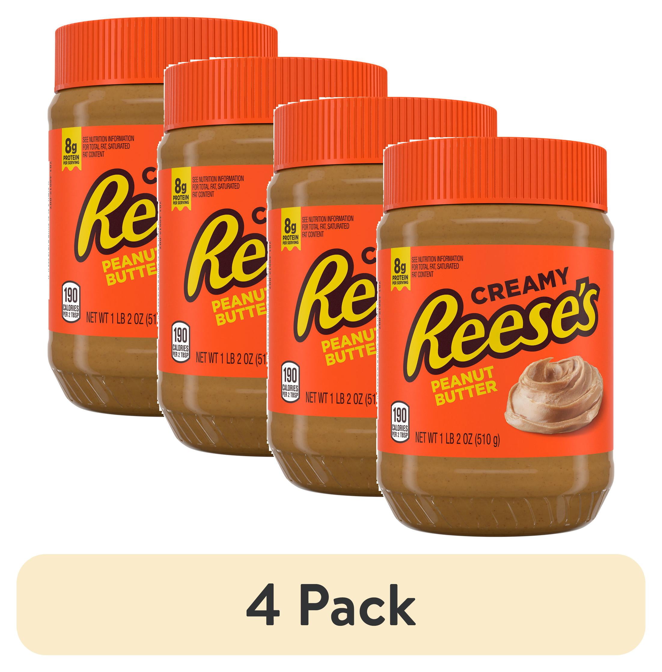 (4 pack) Reese's Creamy Peanut Butter Spread, Jar 18 oz - Walmart.com