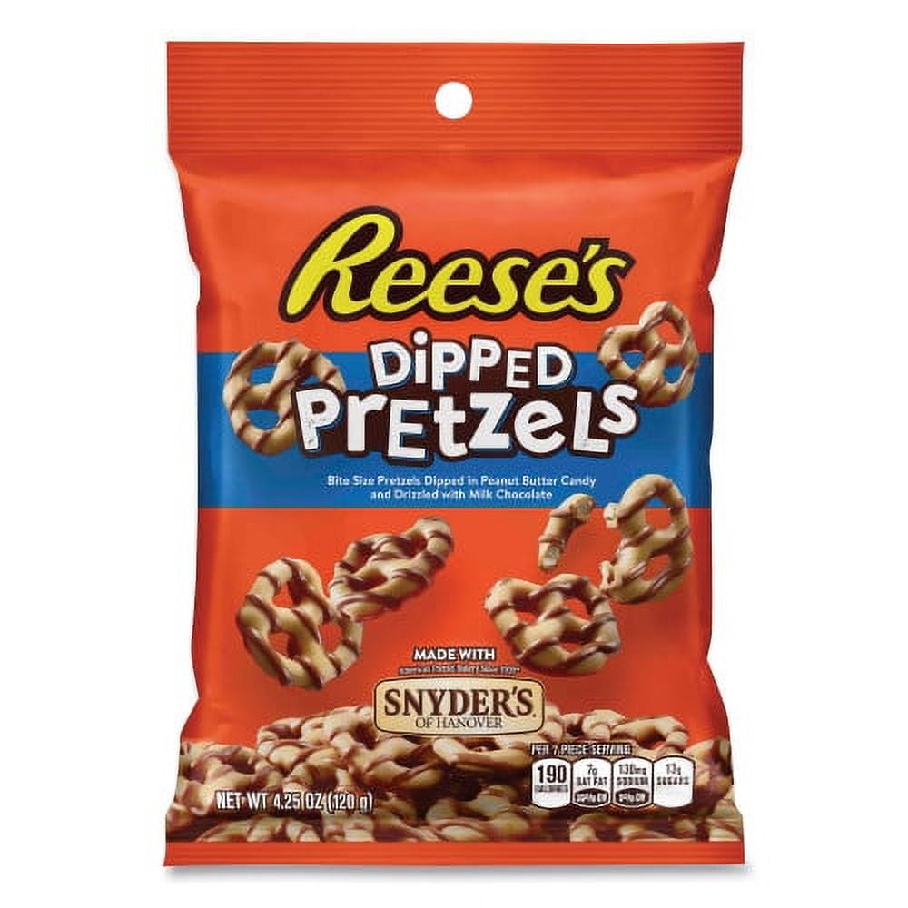 New Reese's Dipped Pretzels, 4.25 oz Bag, 4/Carton, Ships in 1-3 ...