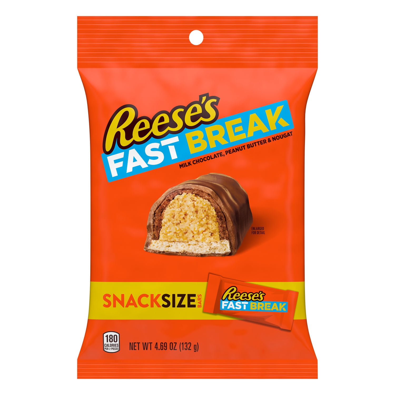 Reese's Fast Break Chocolate, Peanut Butter and Nougat Snack Size Candy ...