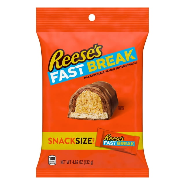 Reese's Fast Break Chocolate, Peanut Butter and Nougat Snack Size Candy ...