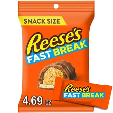 1PK, Reese's Fast Break Peanut Butter Nougat Snack Size Candy Bars ...