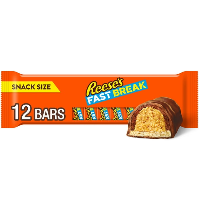 Reese's Fast Break Milk Chocolate, Peanut Butter and Nougat Snack Size ...