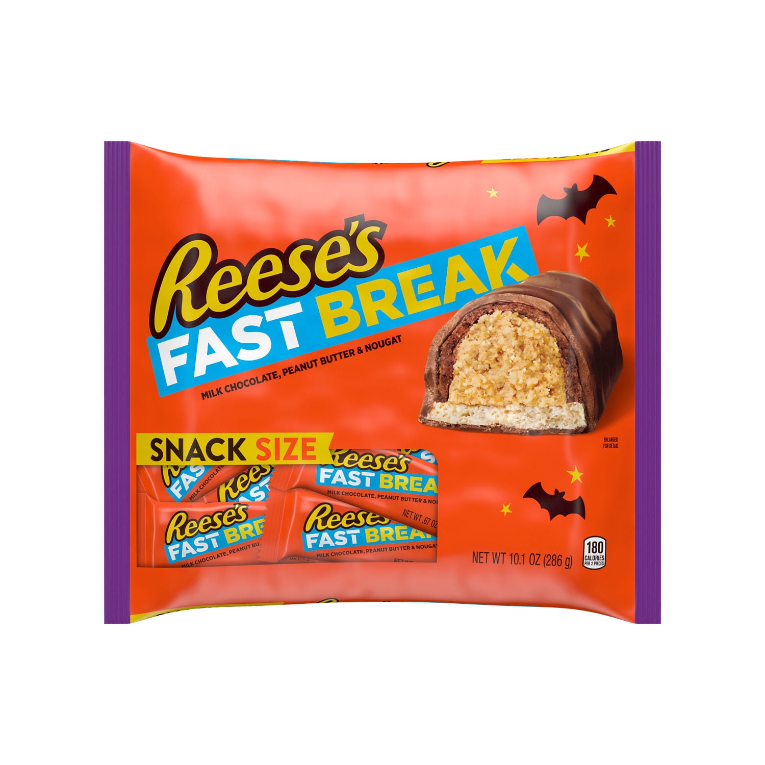 Reese's Fast Break Peanut Butter and Nougat Snack Size, Halloween Candy ...