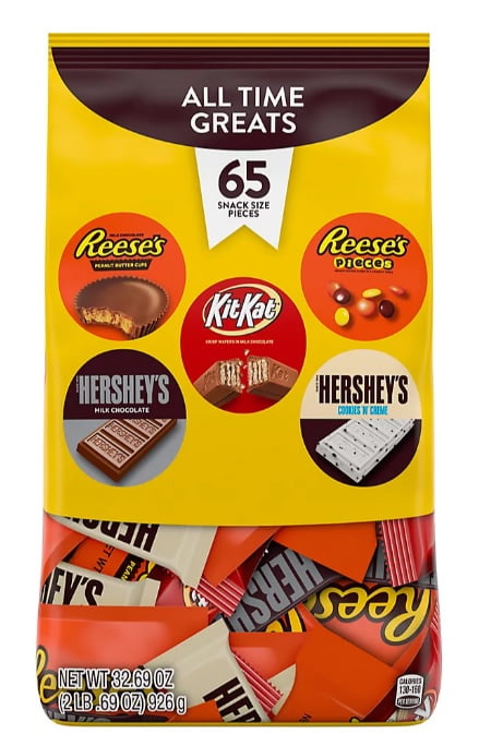 Reese's, Hershey's & Kit Kat Snack Size Candy Bars Variety Pack, 65 pk ...