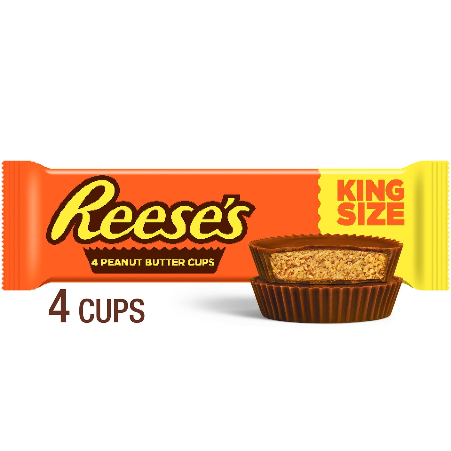 Reese's Milk Chocolate King Size Peanut Butter Cups Candy, Pack 2.8 oz - Walmart.com