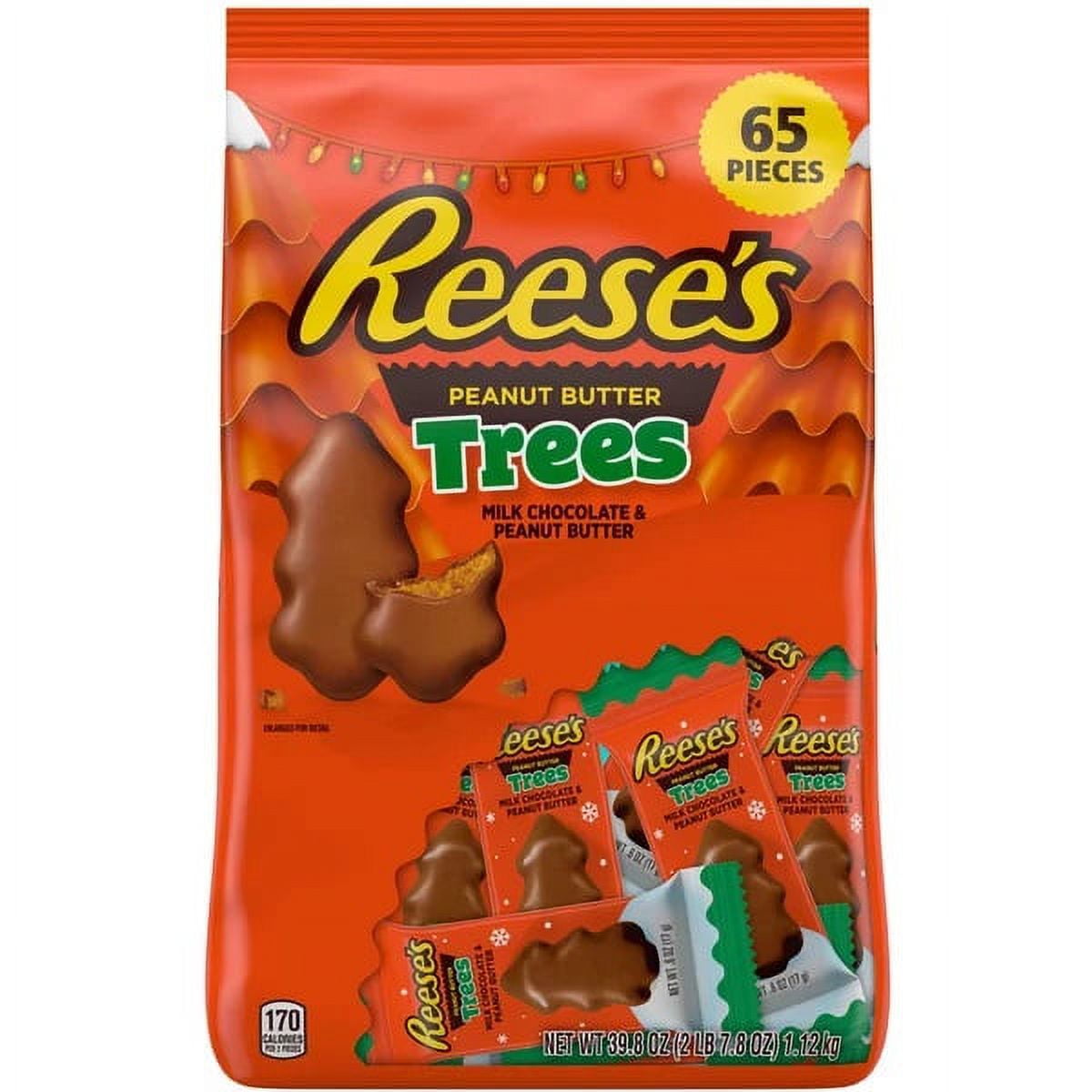 Reese's Milk Chocolate Peanut Butter Trees Candy, Bulk Bag, 39.8 Ounce ...