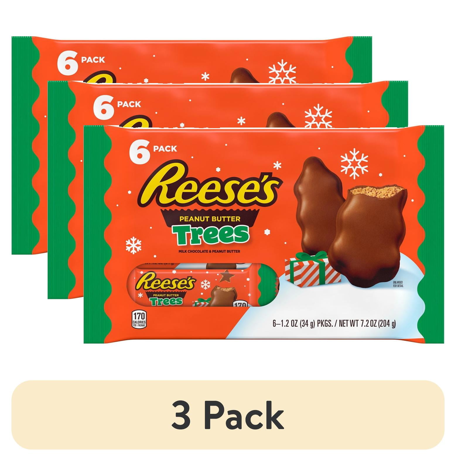 (3 pack) Reese's Milk Chocolate Peanut Butter Trees Christmas Candy ...