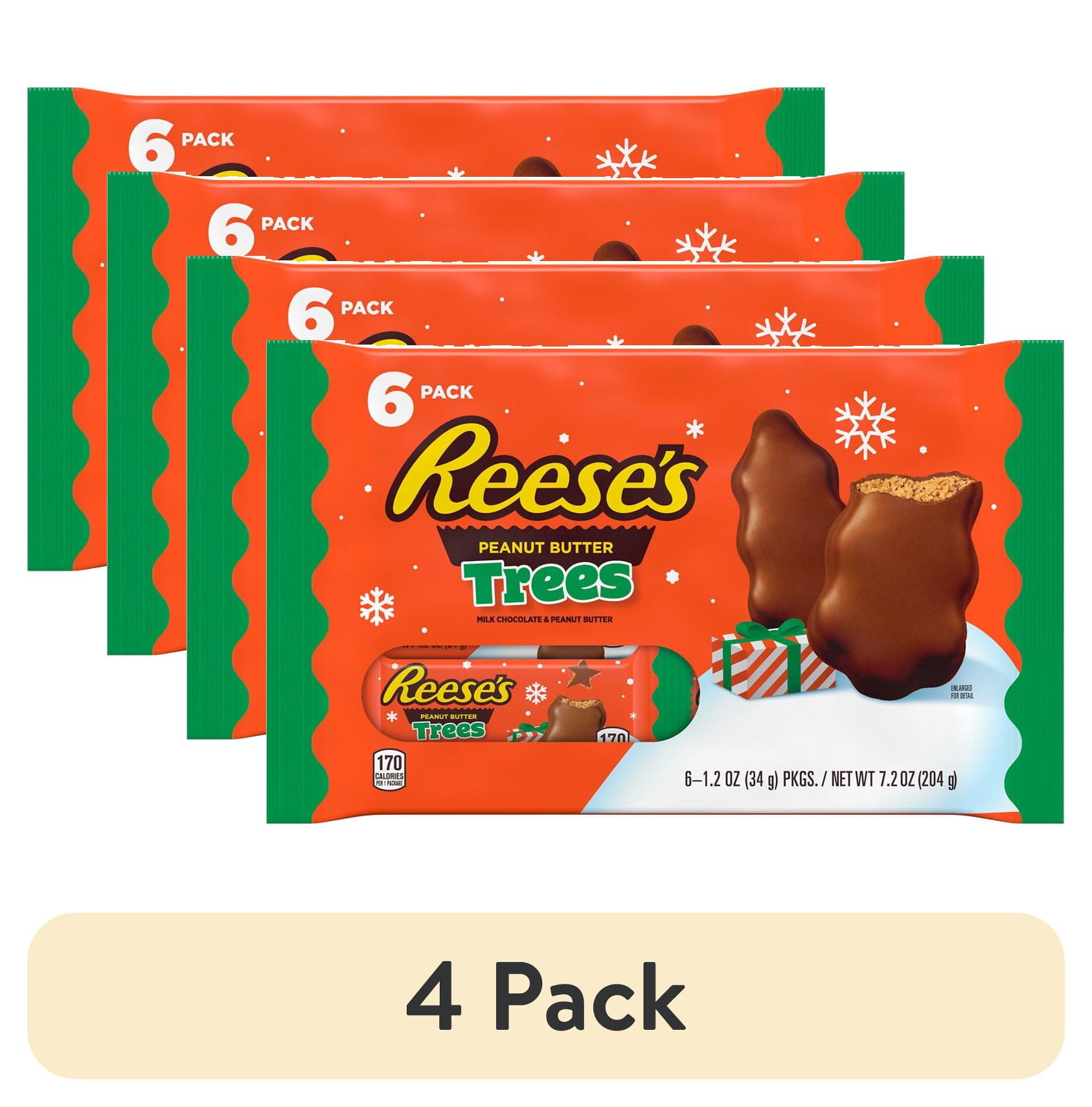 (4 pack) Reese's Milk Chocolate Peanut Butter Trees Christmas Candy ...